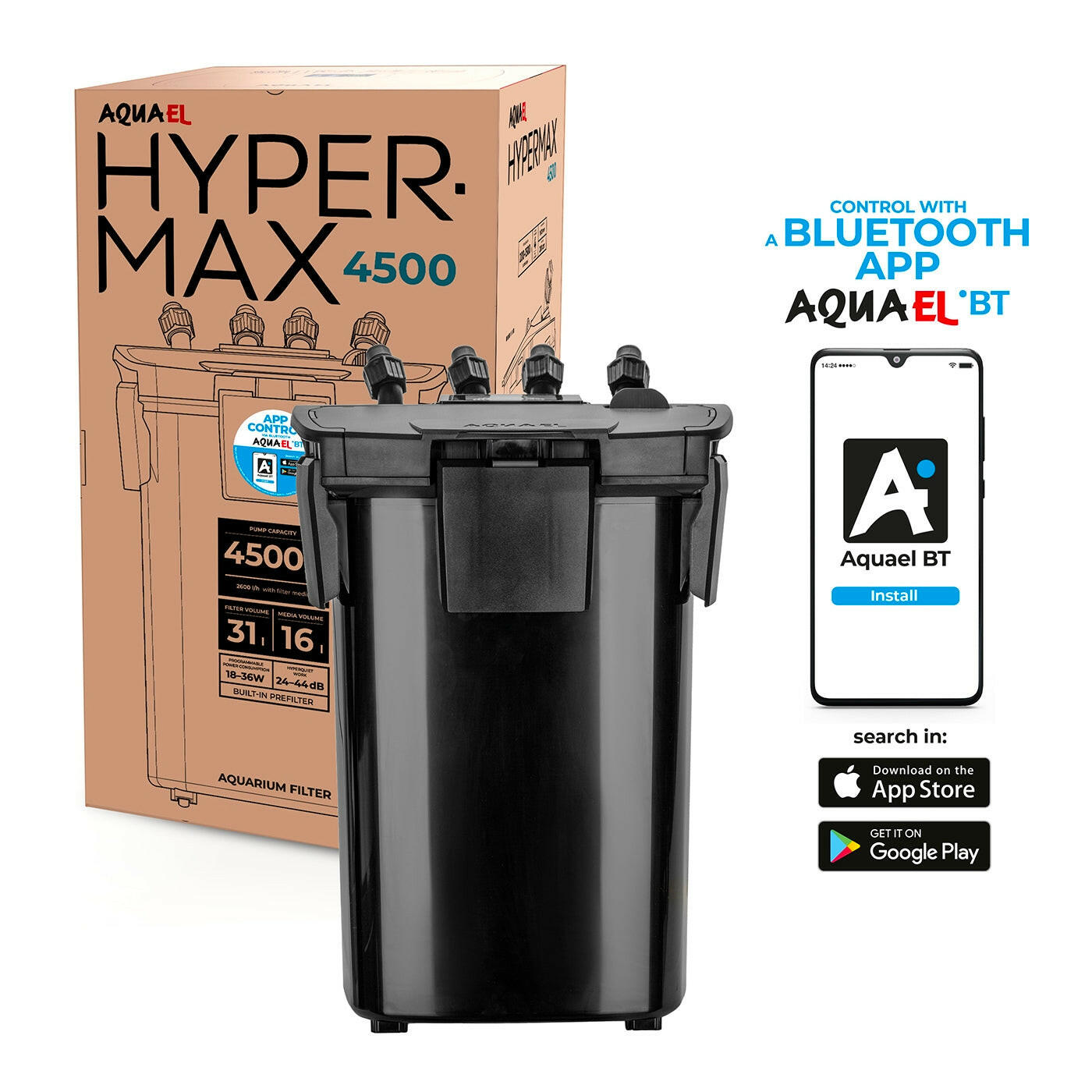 Aquael Hypermax 4500 BT External Filter – Charterhouse Aquatics